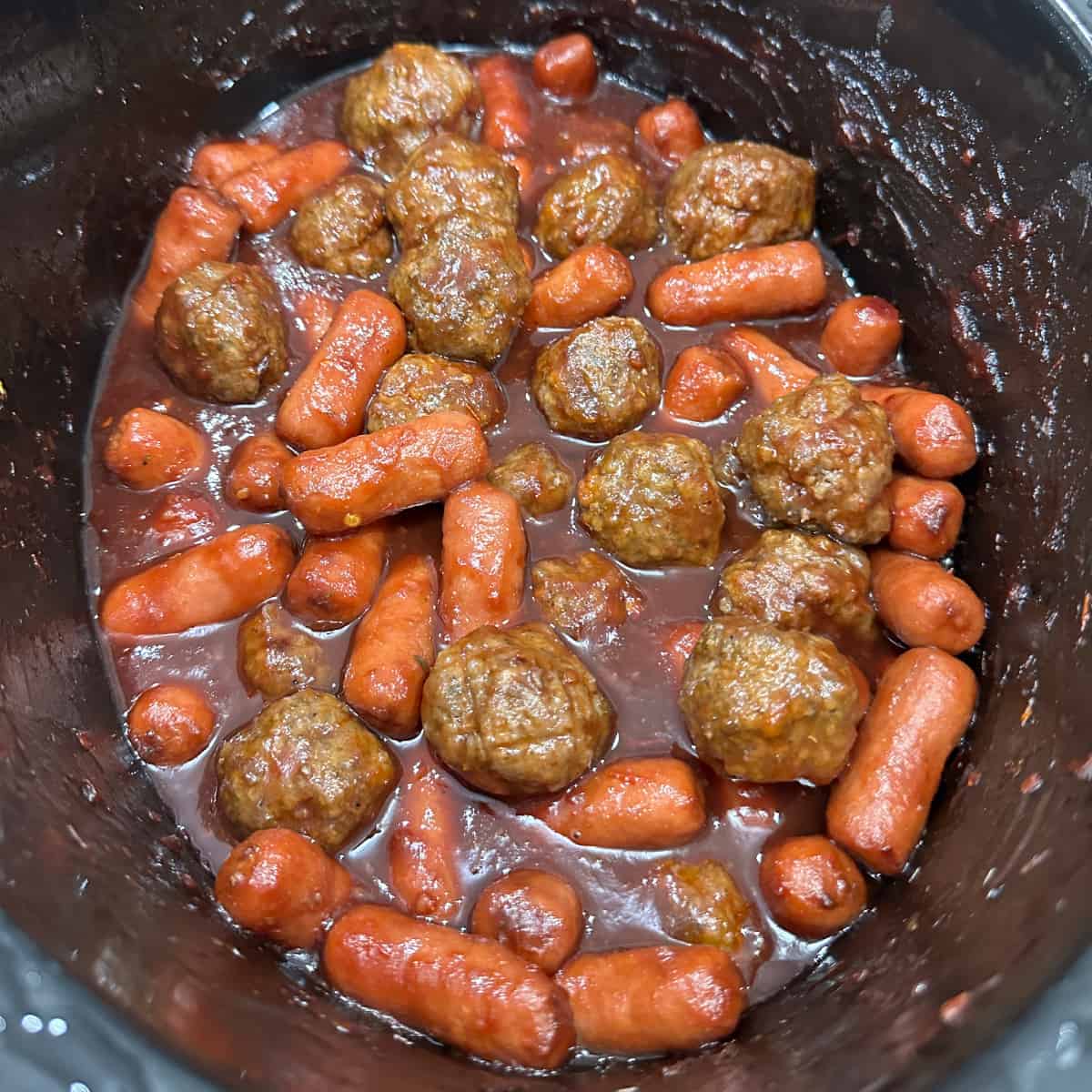 Crockpot Meatballs and Little Smokies - Cooking in the Midwest