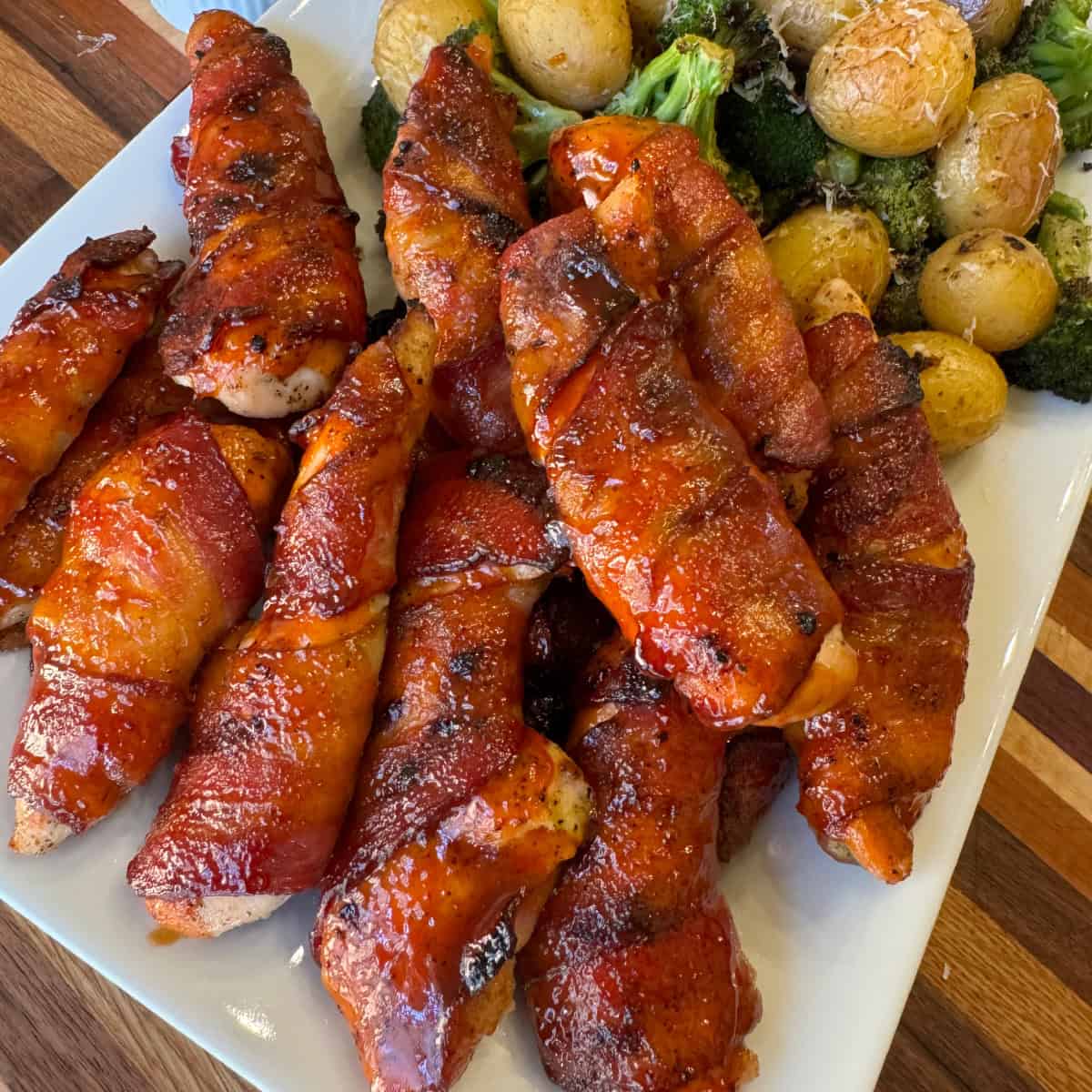 Bacon Wrapped BBQ Chicken Tenders - Cooking in the Midwest