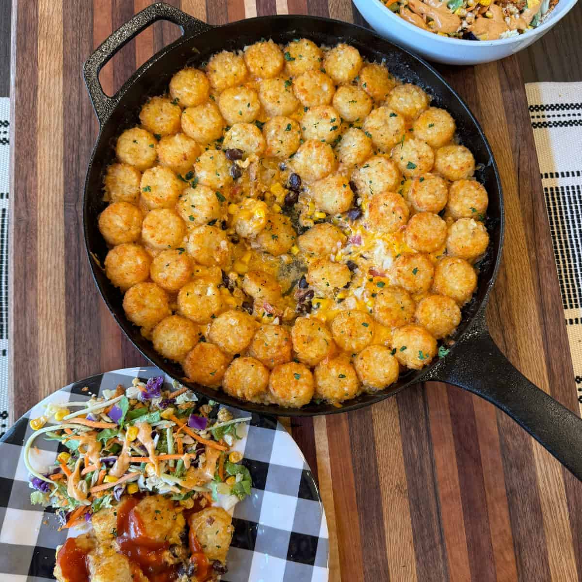 Fiesta Chicken Tater Tot Casserole - Cooking in the Midwest