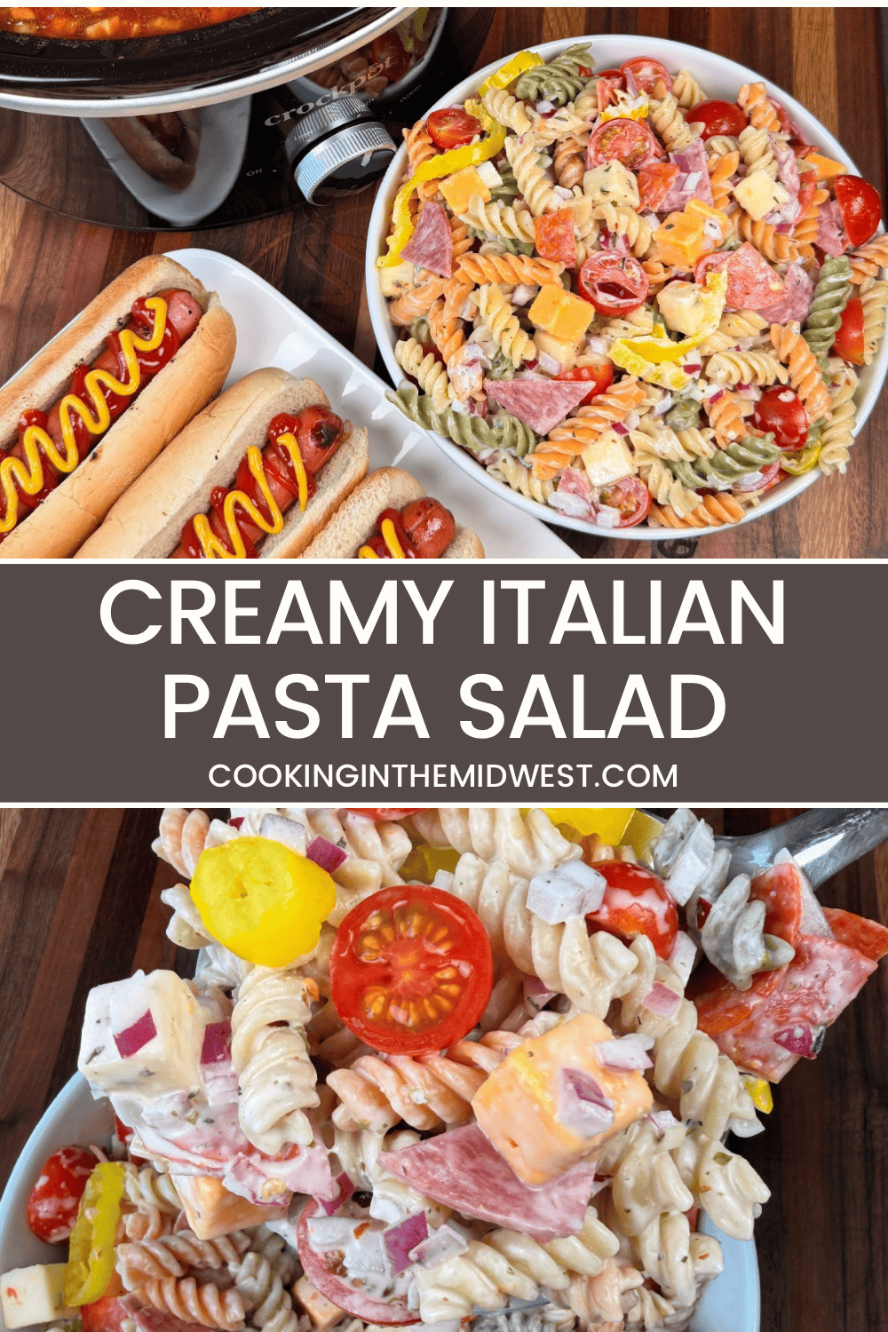 Creamy Italian Pasta Salad - Cooking in the Midwest